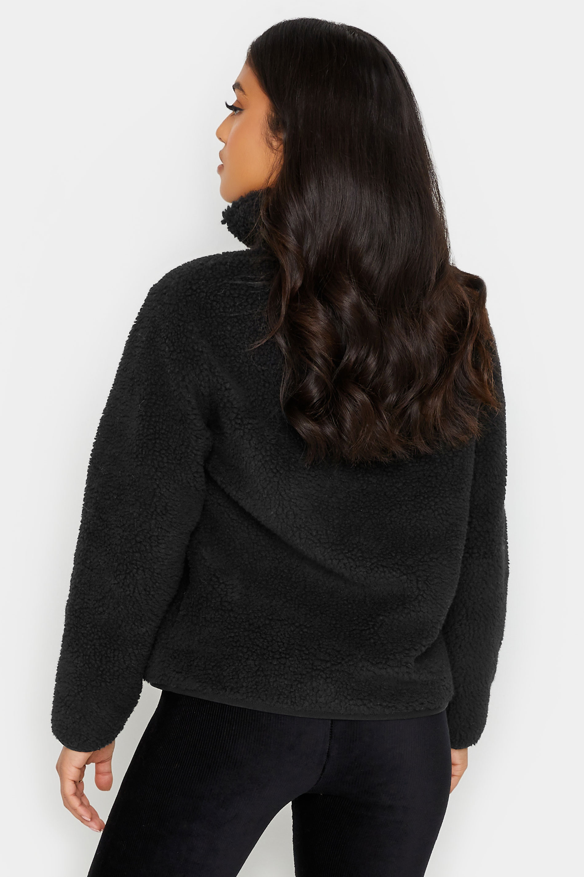 PixieGirl Black Half Zip Teddy Fleece Jacket | PixieGirl