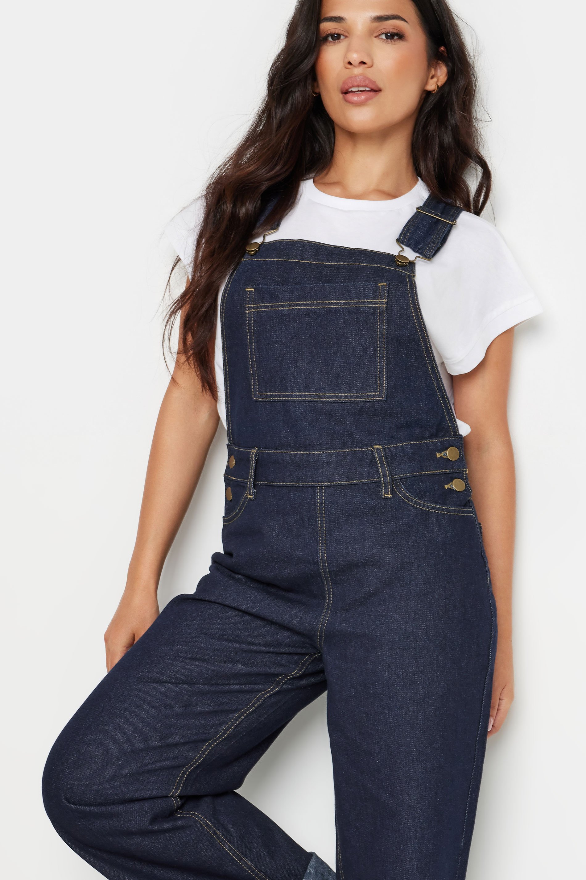PixieGirl Petite Women's Indigo Blue Straight Leg Dungarees | PixieGirl