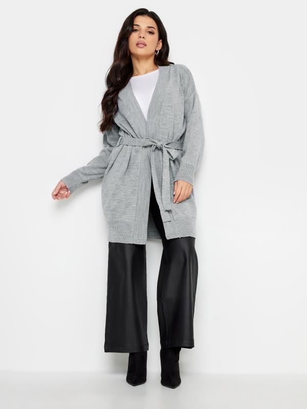 PixieGirl Grey Belted Midi Cardigan | PixieGirl