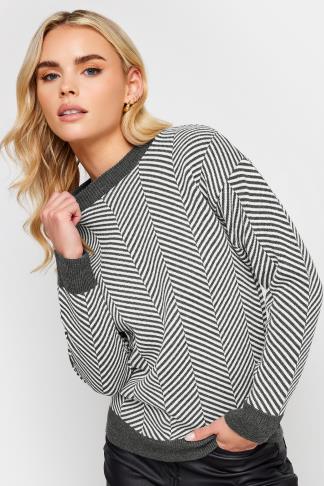 PixieGirl Petite Grey Herringbone Jumper | PixieGirl